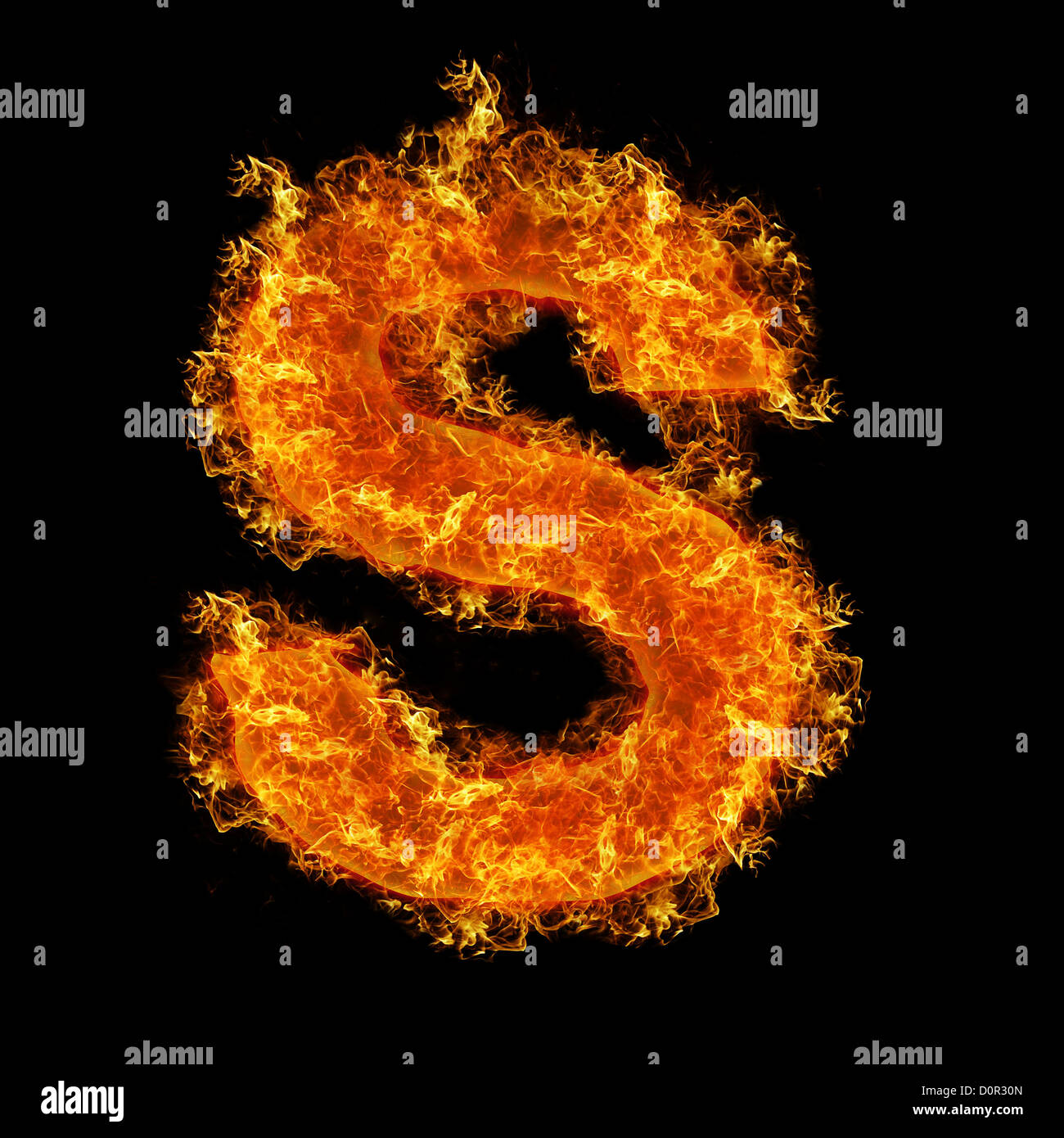 Fire letter S Stock Photo - Alamy