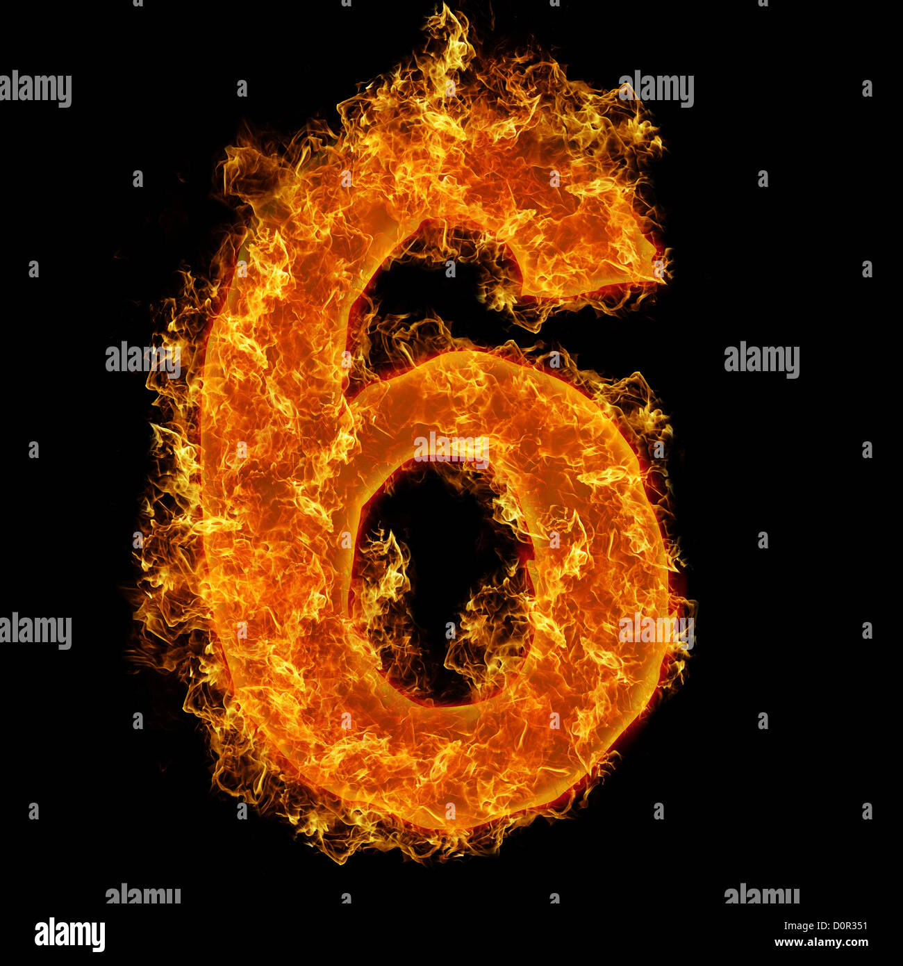 Fire number 6 Stock Photo - Alamy
