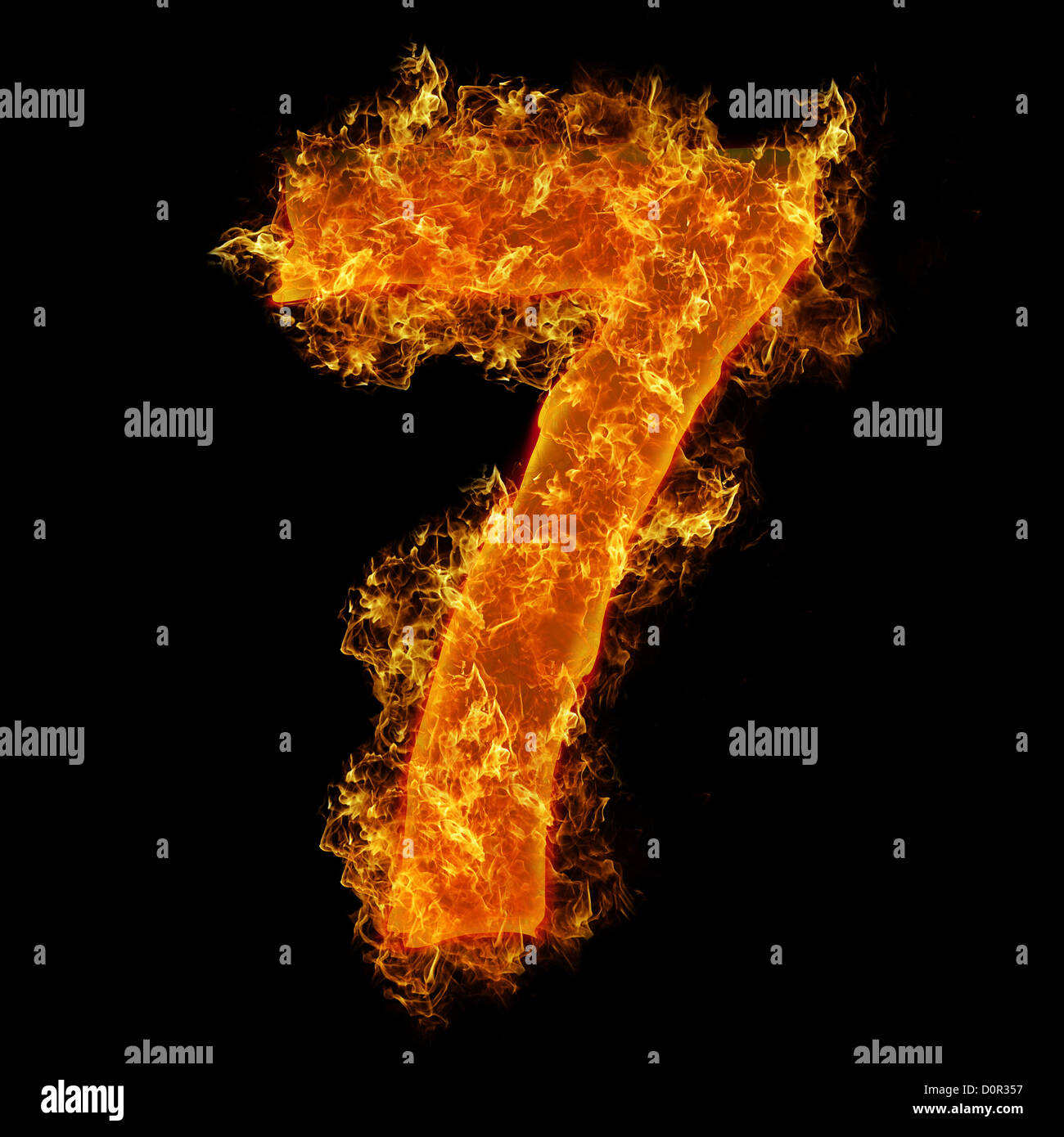Fire number 7 Stock Photo - Alamy