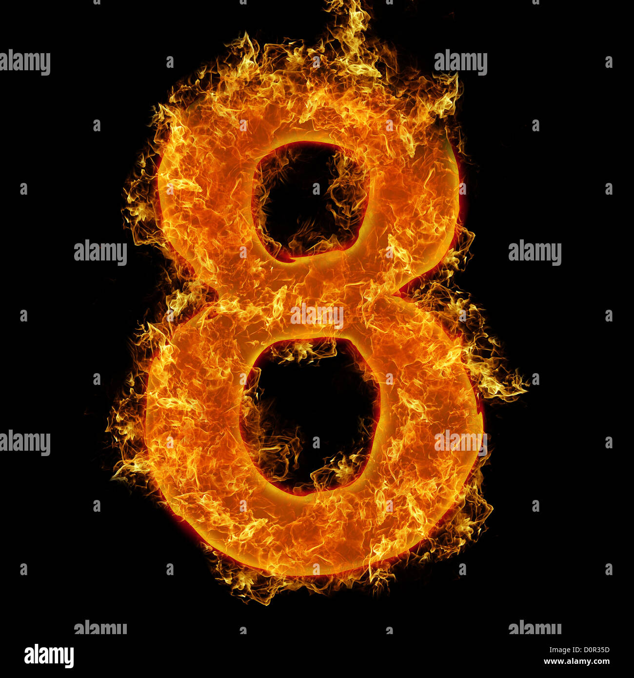 Fire number 8 Stock Photo - Alamy