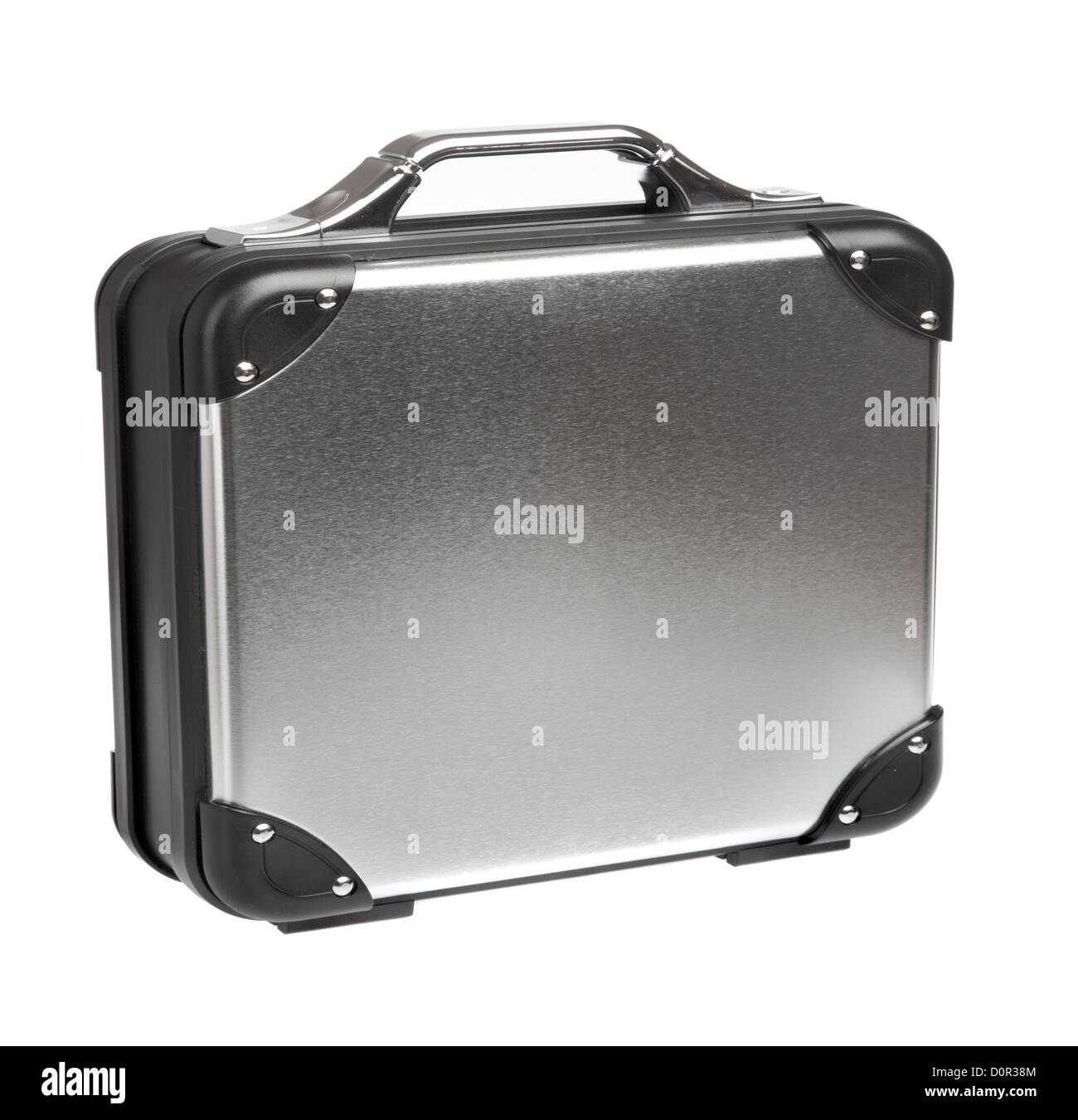 Metal suitcase on a white background Stock Photo - Alamy