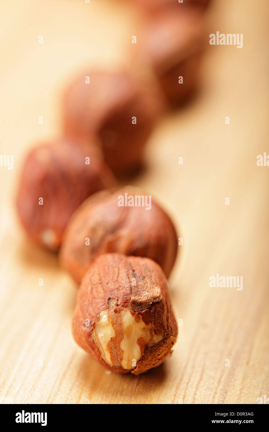 Curved hazelnut row Stock Photo - Alamy