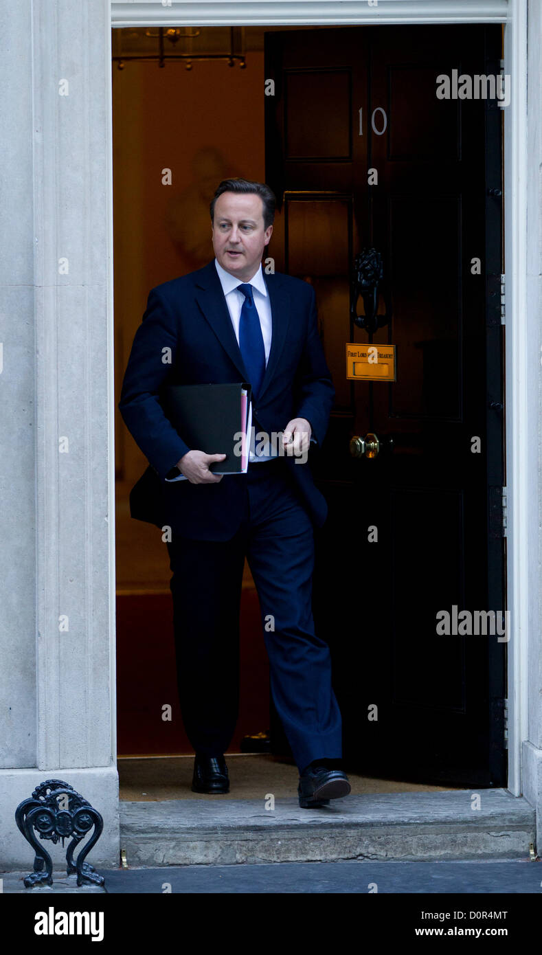 Prime minister david cameron leaves downing street hi-res stock ...