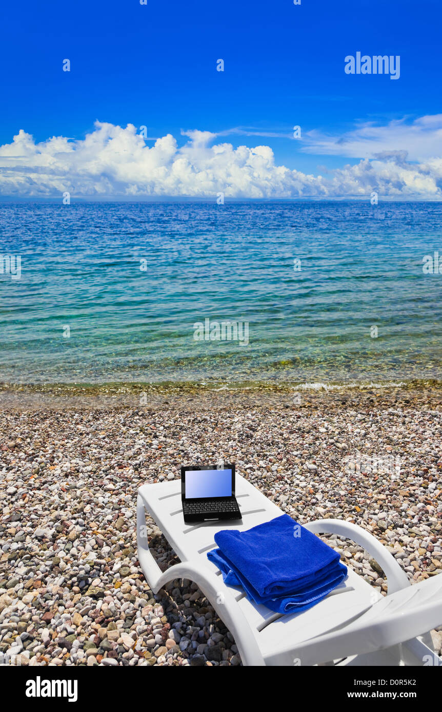 Notebook on beach Stock Photo - Alamy
