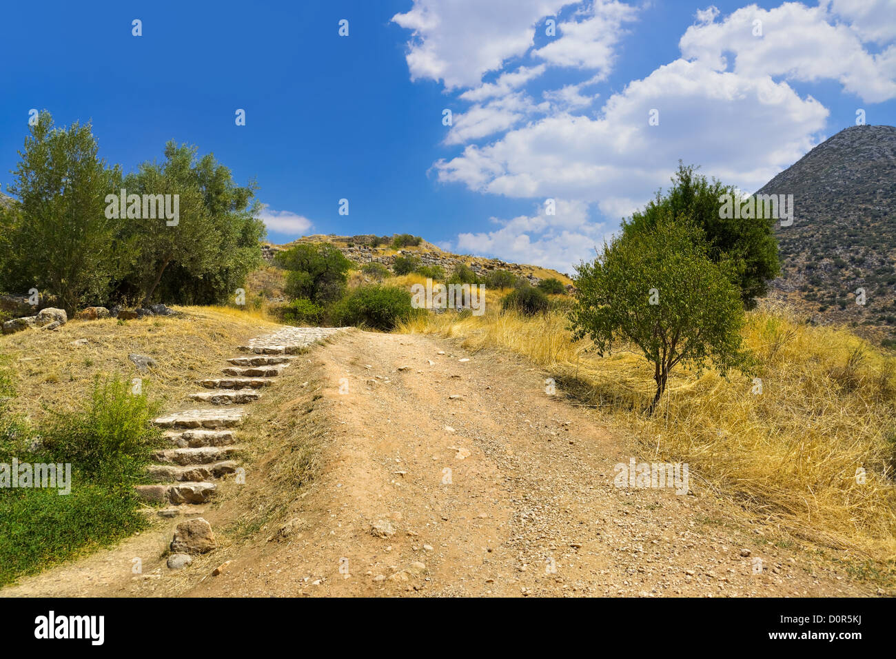 Pathway to Mycenae ruins, Greece Stock Photo - Alamy
