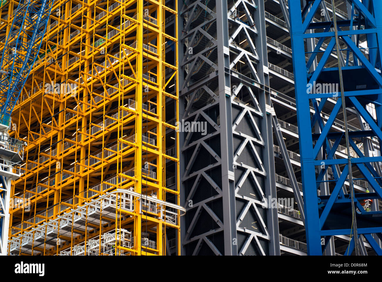 Colorful scaffolding at tower build in City of London Stock Photo - Alamy