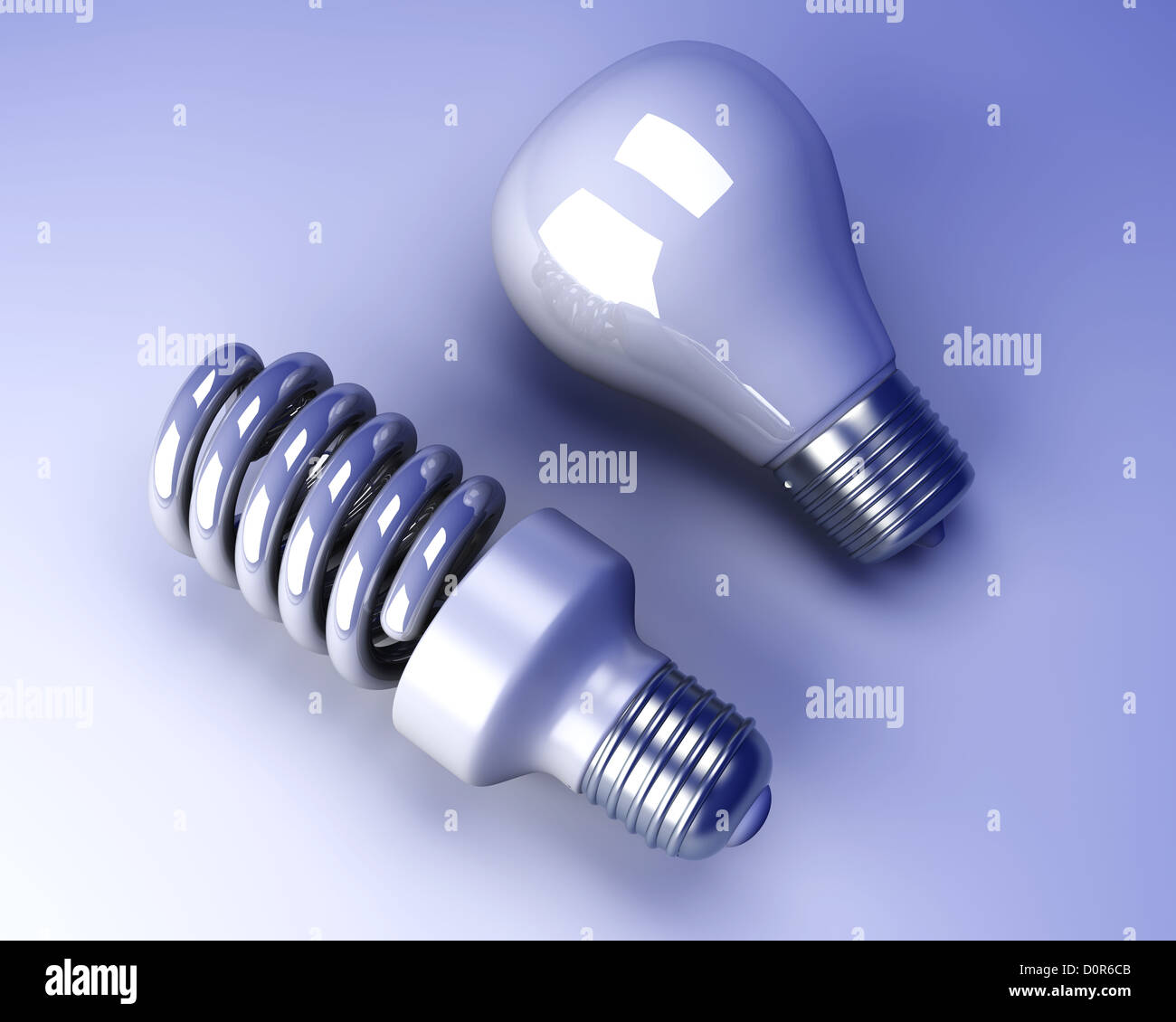 A classic and a modern energy saver light bulb Stock Photo - Alamy