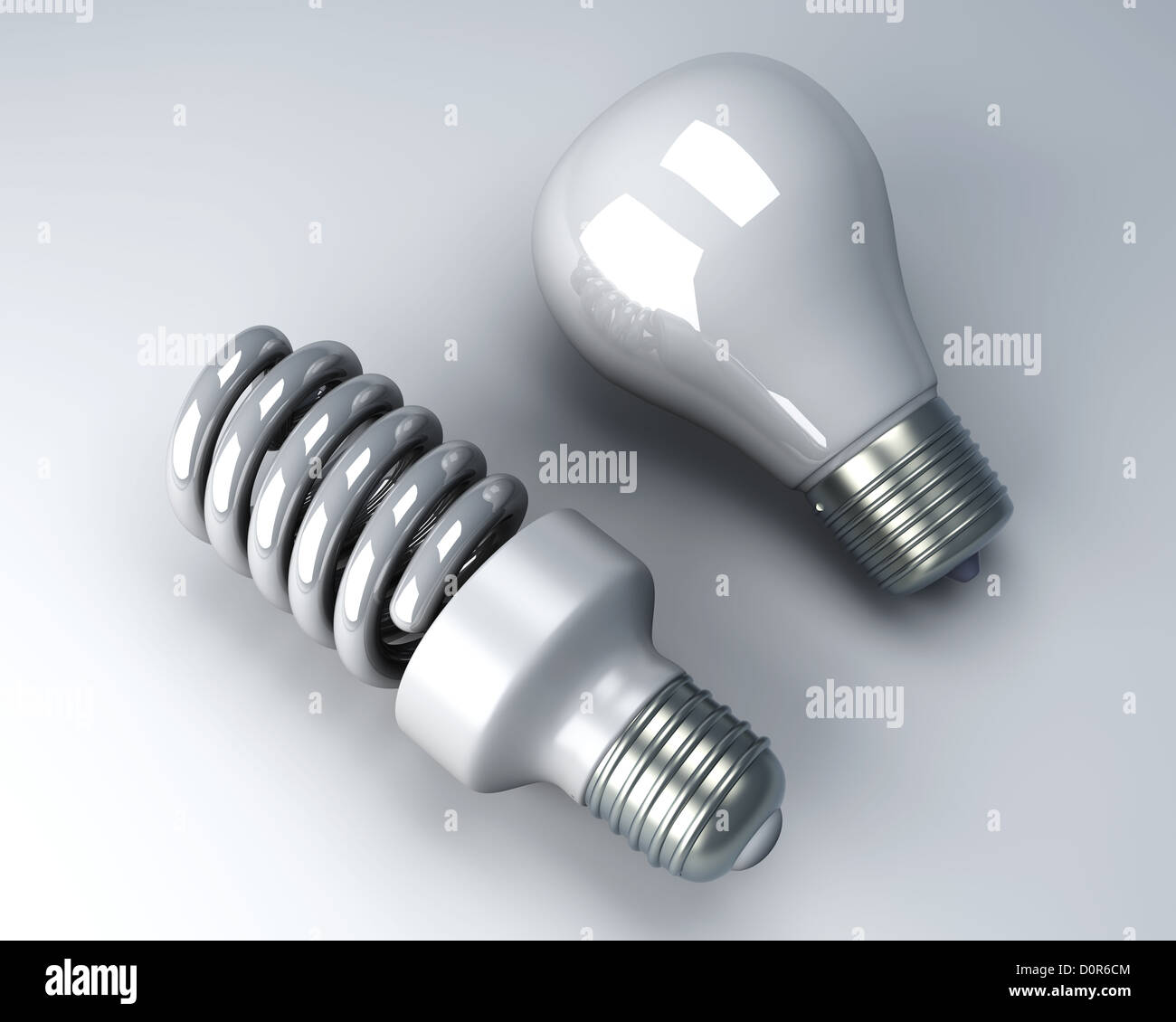 A classic and a modern energy saver light bulb Stock Photo - Alamy