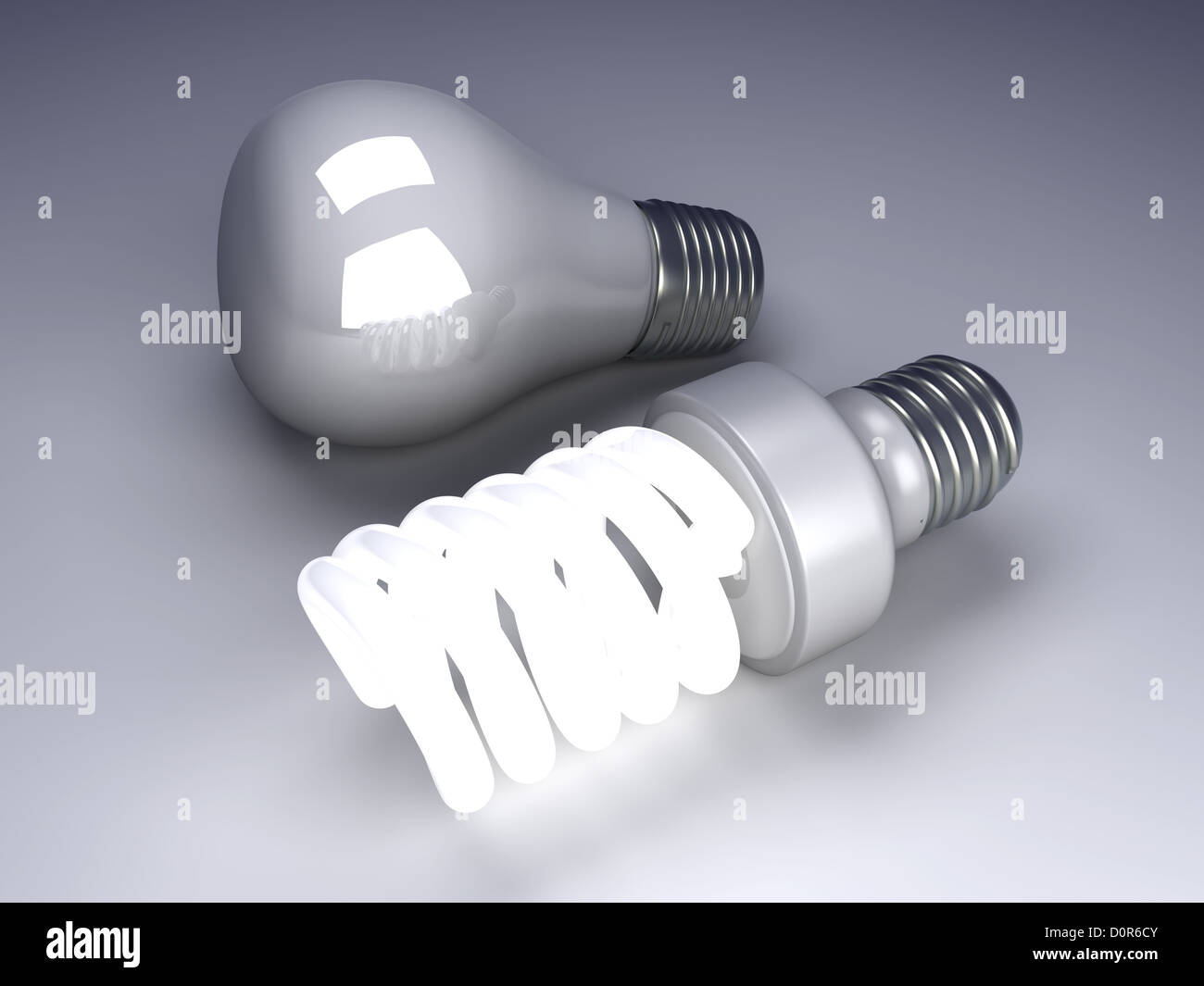 A classic and a modern energy saver light bulb Stock Photo - Alamy