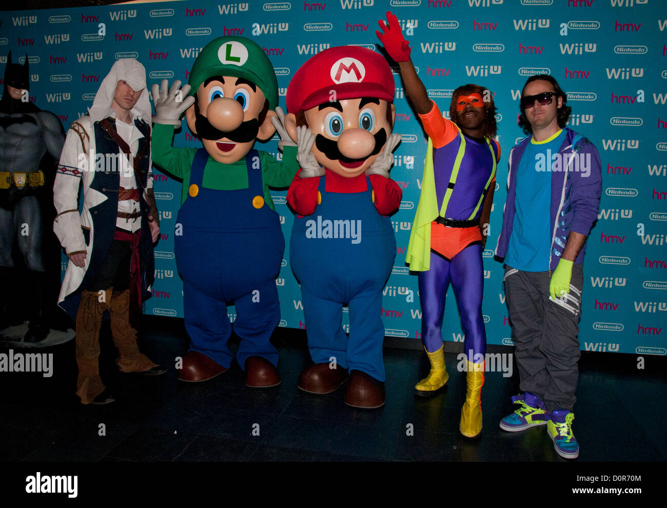 London, UK. 30/11/12. Super Mario and other characters pose at the ...