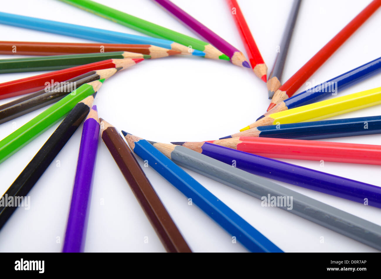 Colour pencils in creativity concept Stock Photo - Alamy