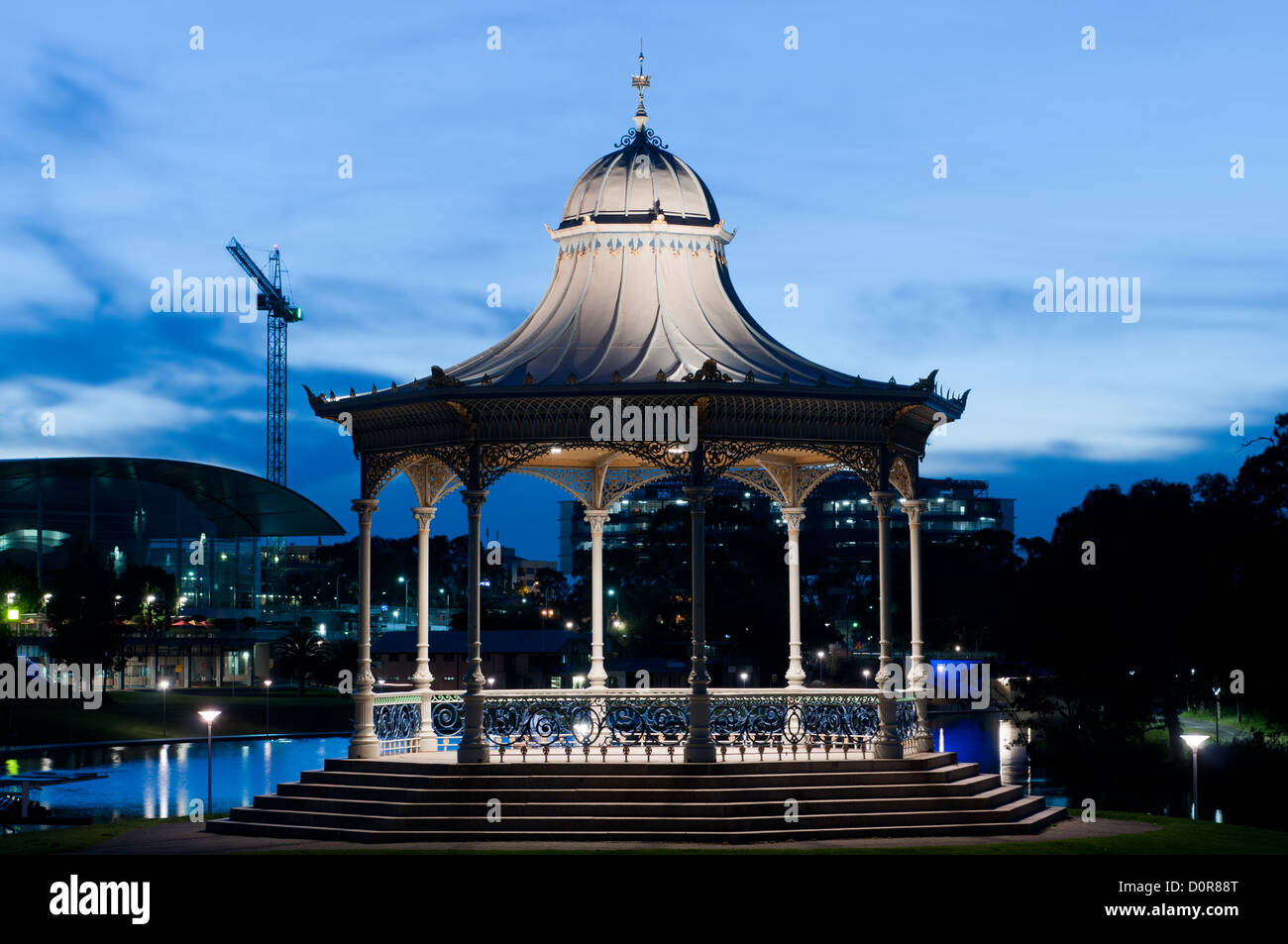 Elder Park Rotunda at night/dusk Stock Photo - Alamy