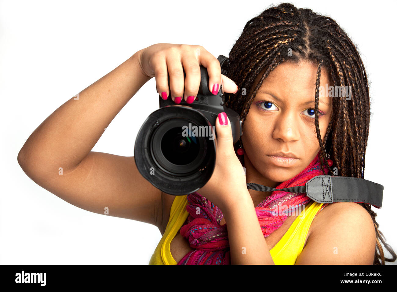 woman with camera Stock Photo - Alamy
