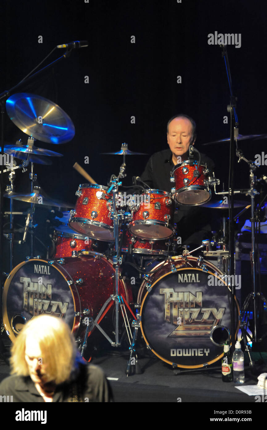 Bournemouth, UK. 29th November 2012. Brian Downey, drummer with Thin ...