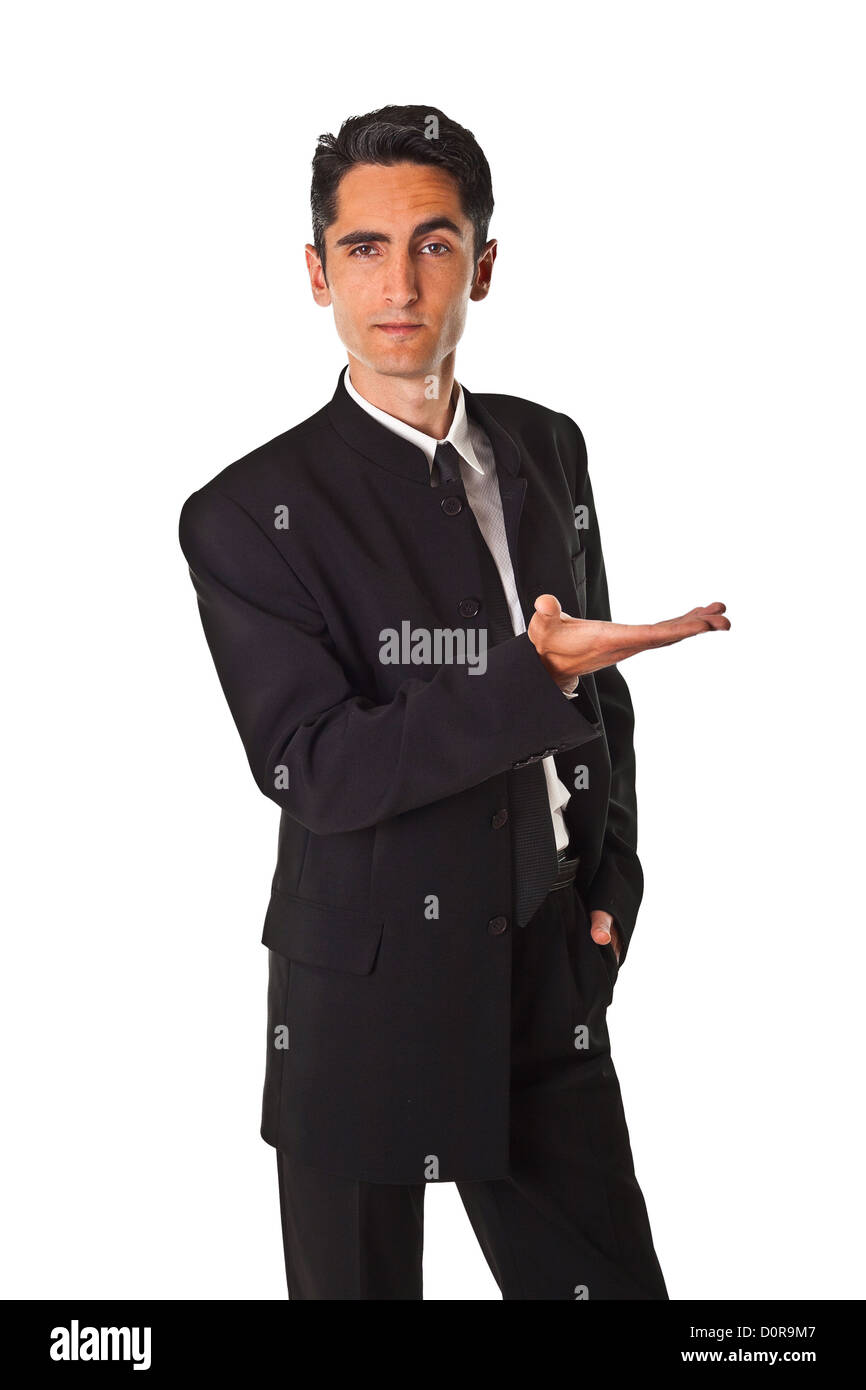 Young businessman is showing hand signs Stock Photo - Alamy