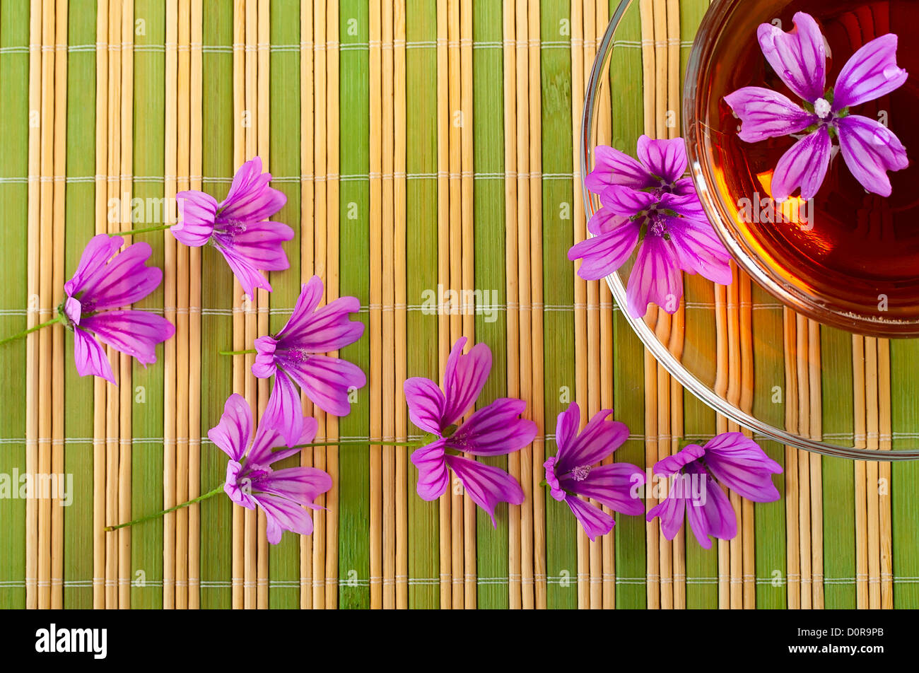Teacup on the straw napkin Stock Photo - Alamy