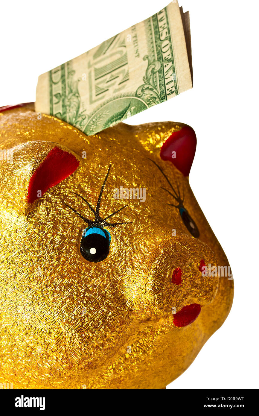 Gold piggy bank Stock Photo - Alamy