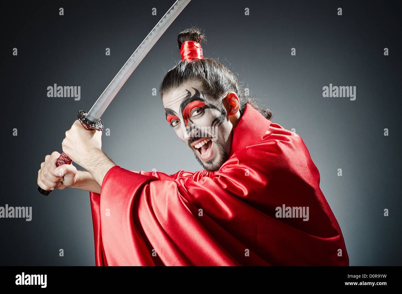 Japanese actor with sword Stock Photo - Alamy