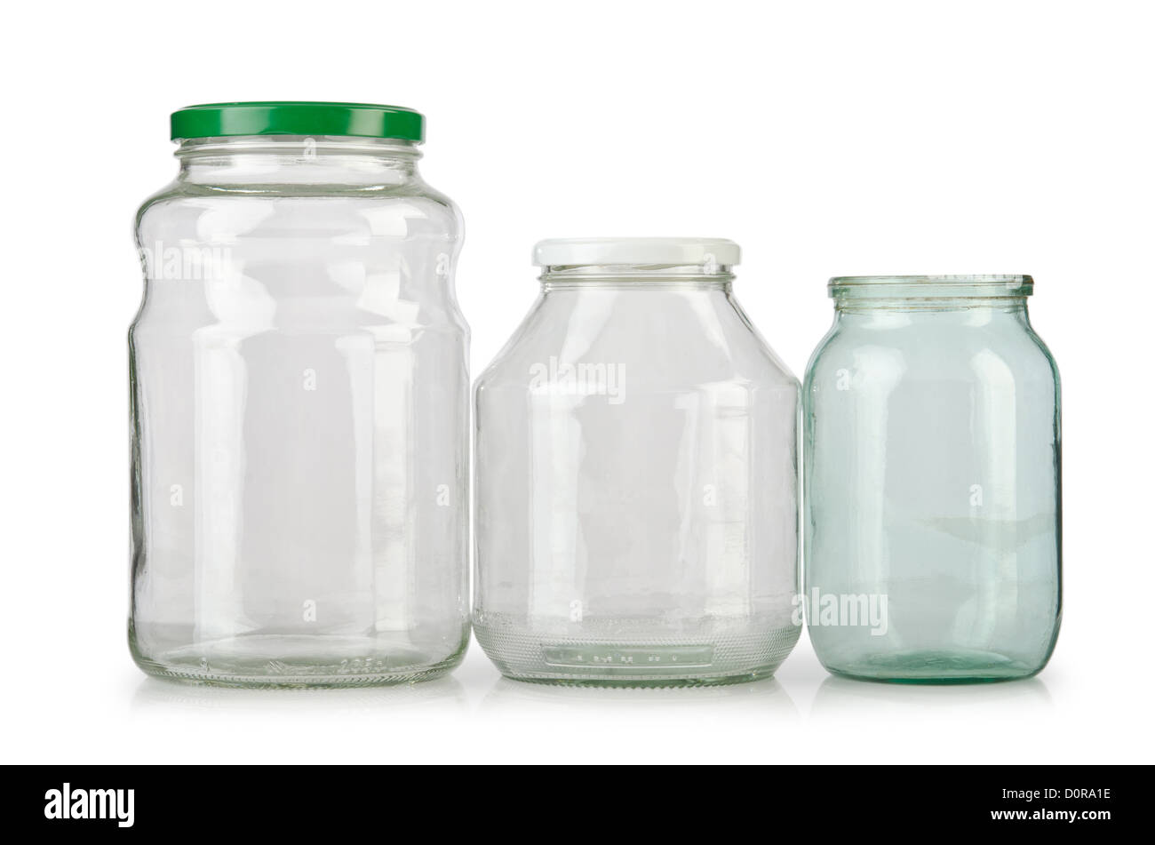 Glass empty jar isolated on white Stock Photo - Alamy