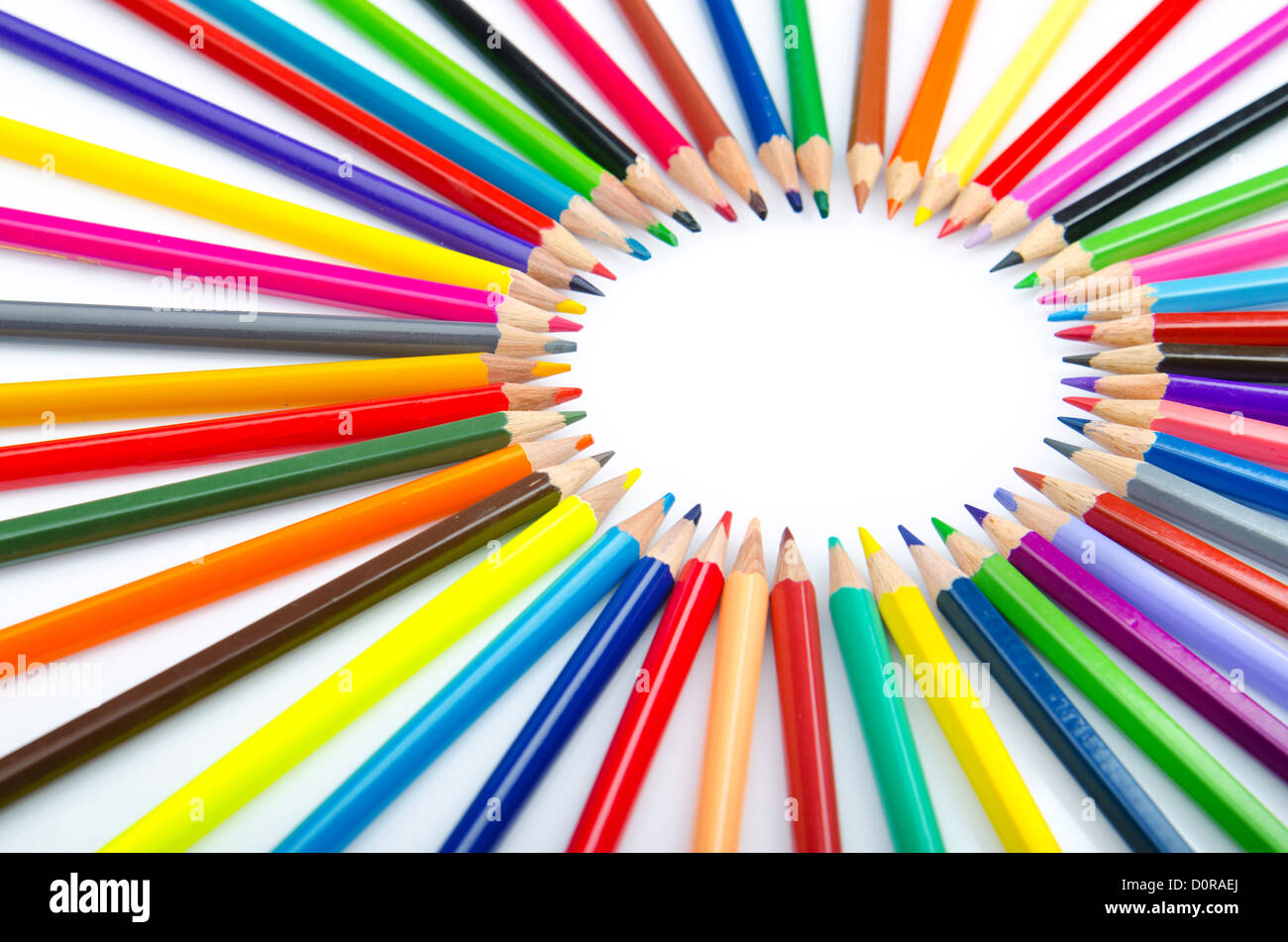 Colour pencils in creativity concept Stock Photo - Alamy