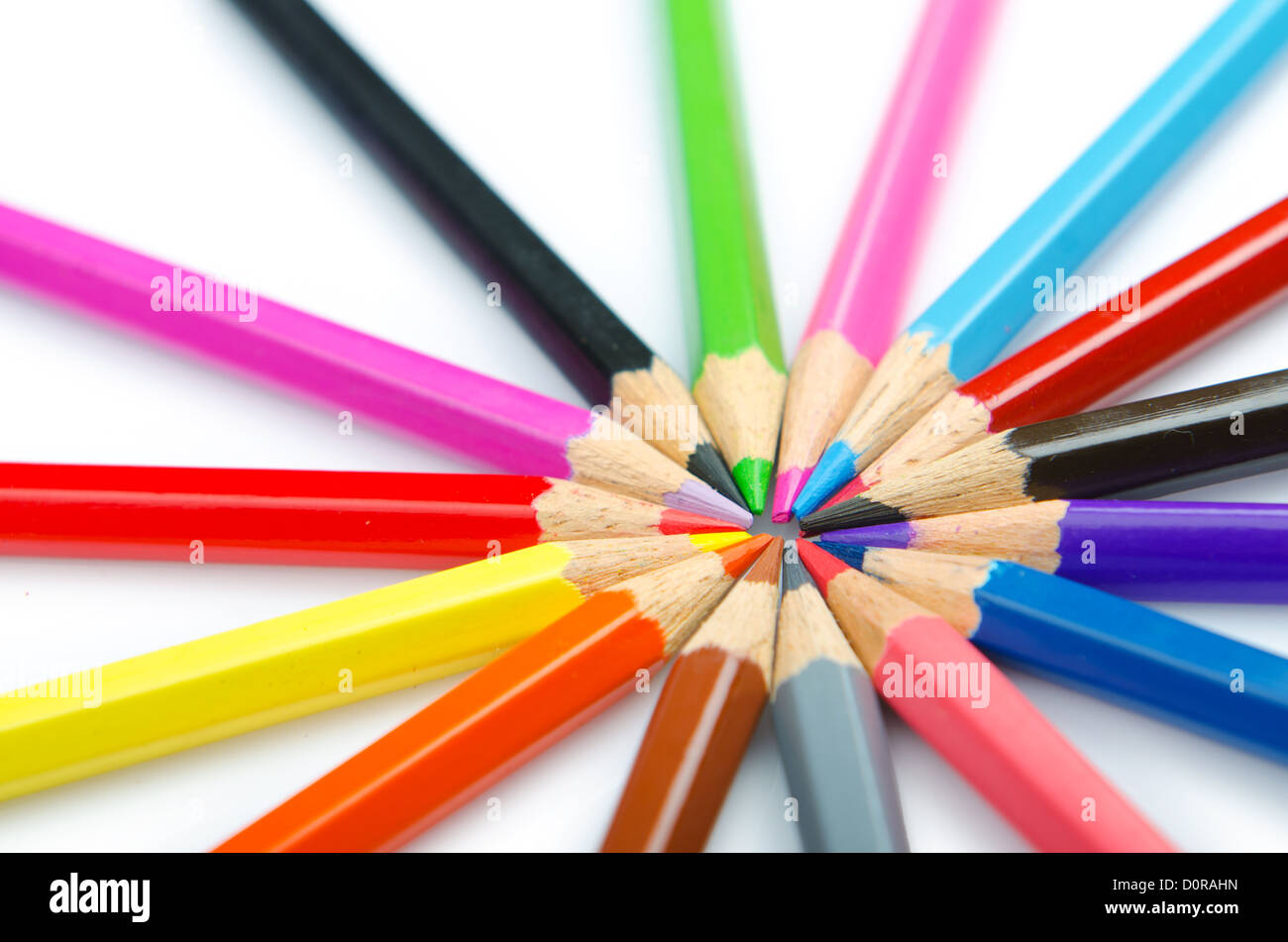 Colour pencils in creativity concept Stock Photo - Alamy