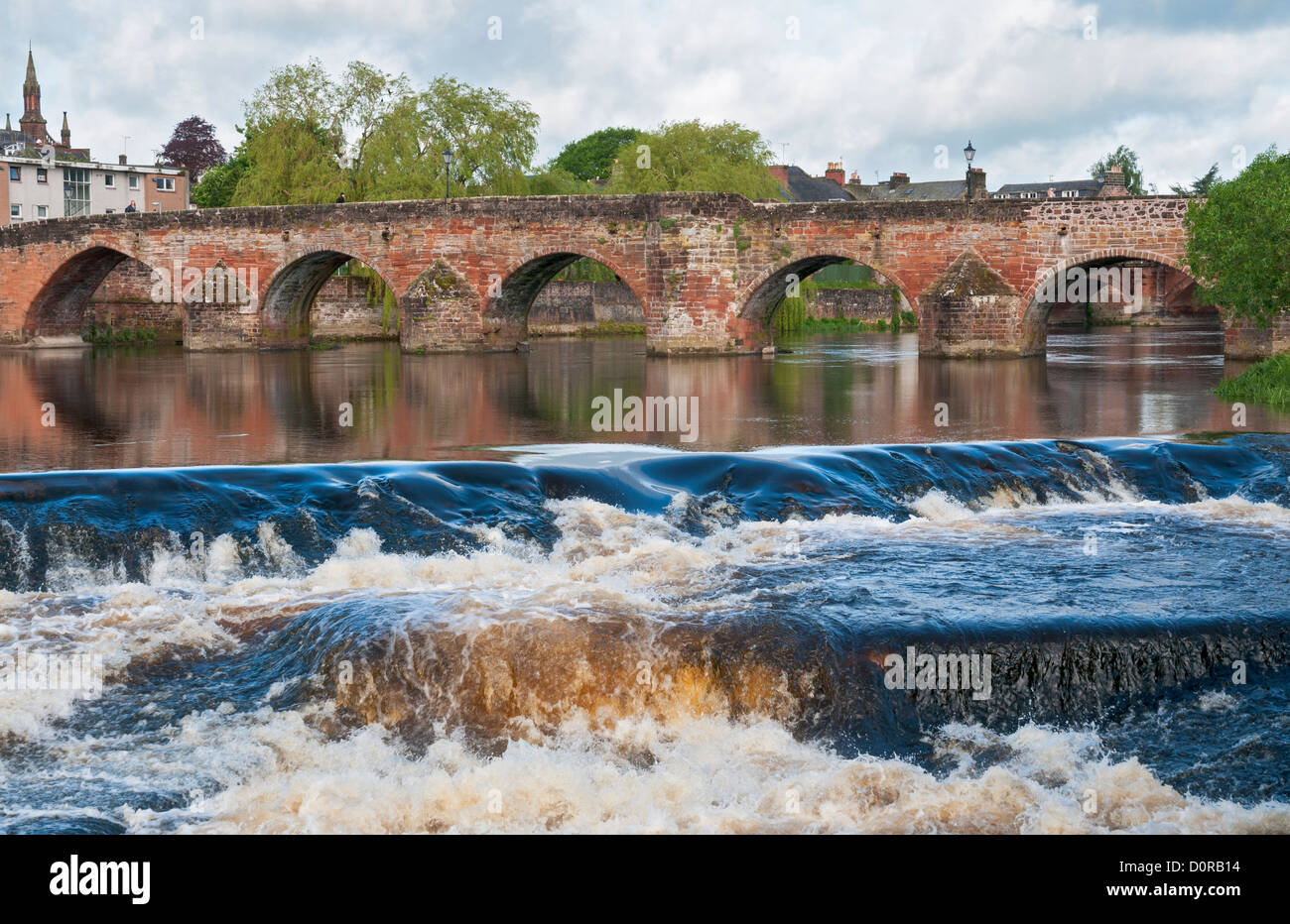 Scotland, Dumfries, Devorgilla Bridge built 15C, River Nith Stock Photo ...