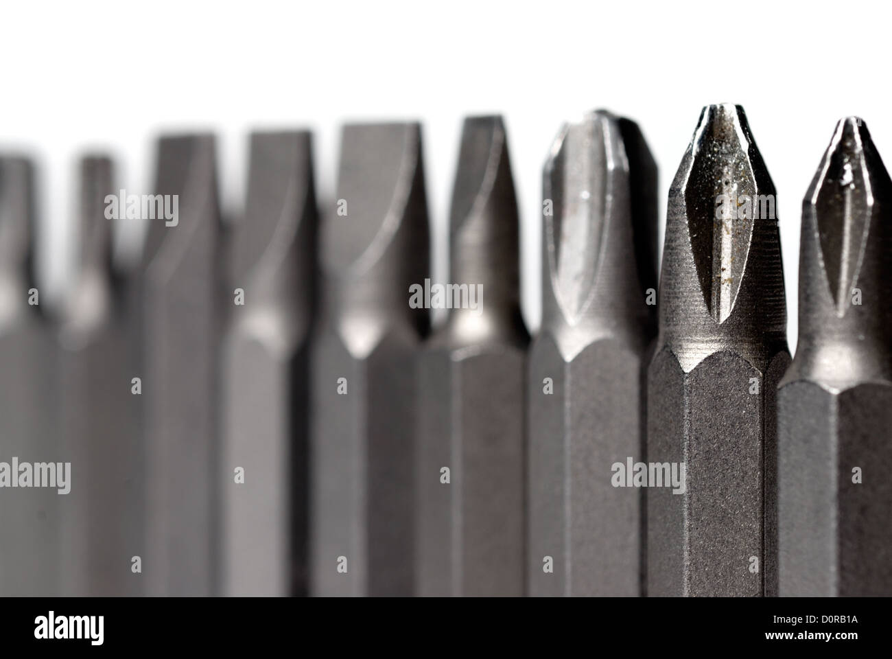 Screw-drivers in line Stock Photo - Alamy