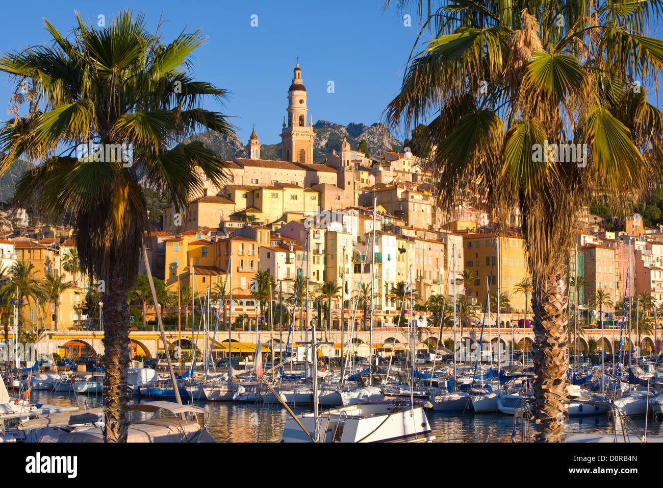 The picturesque coastal village of Menton, French Riviera, Cote d'Azur ...