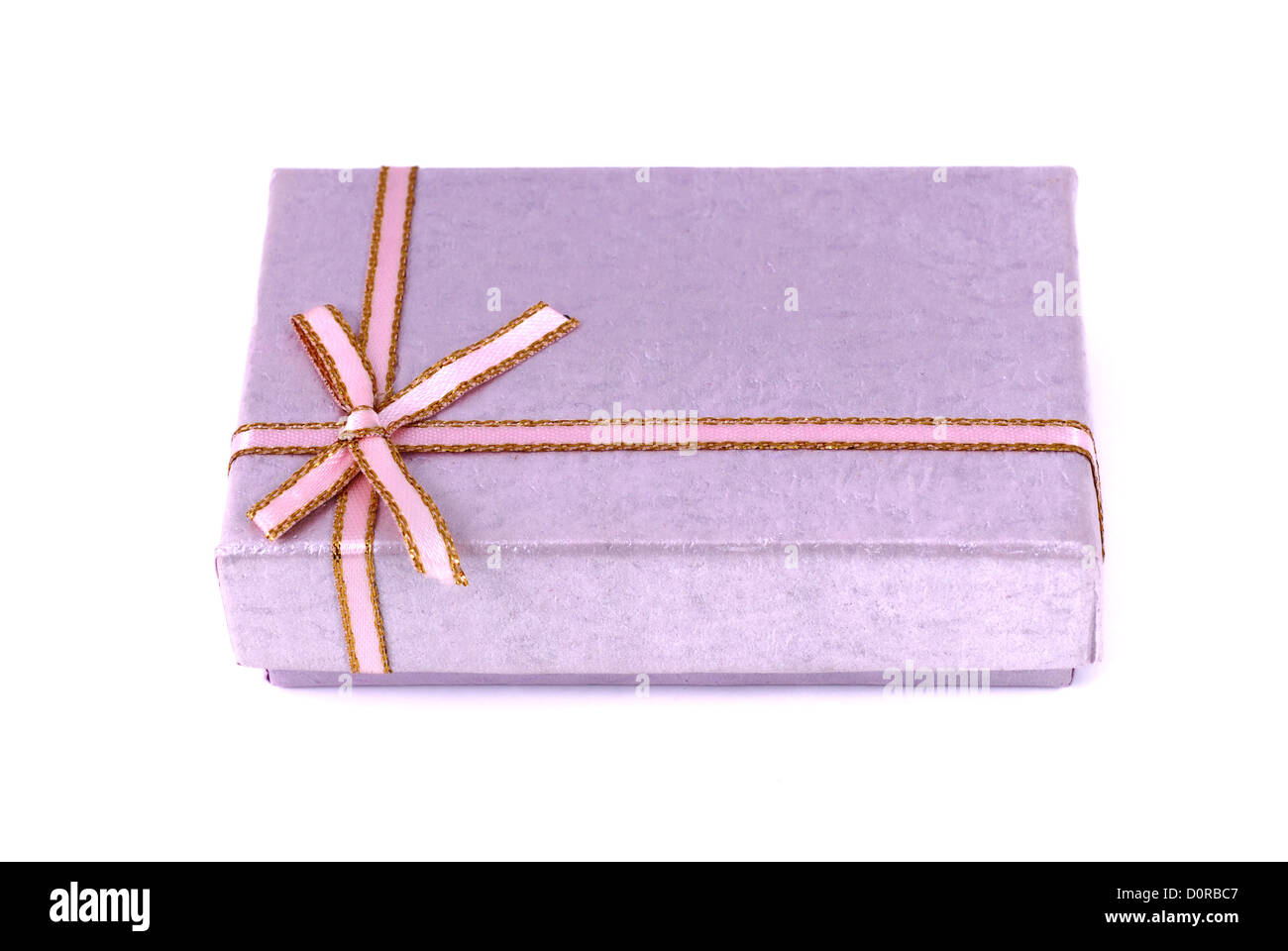 Gift box wrapped decorative ribbon Stock Photo - Alamy