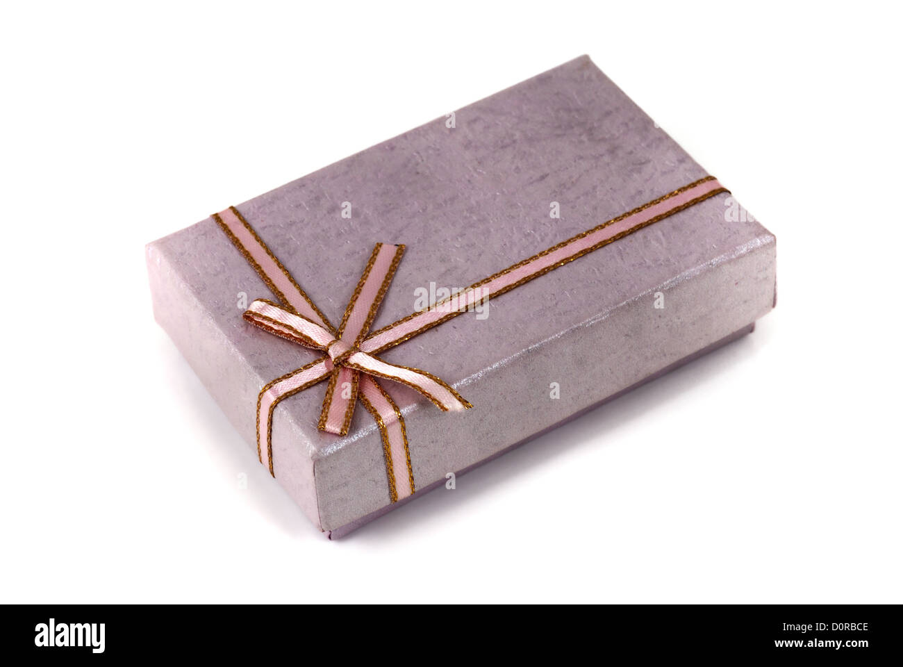 Gift box wrapped decorative ribbon Stock Photo - Alamy
