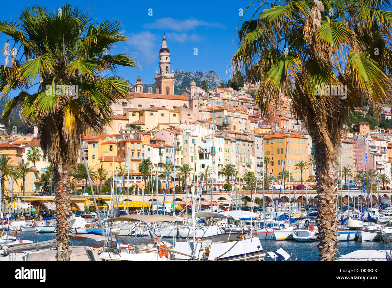 The picturesque coastal village of Menton, French Riviera, Cote d'Azur ...