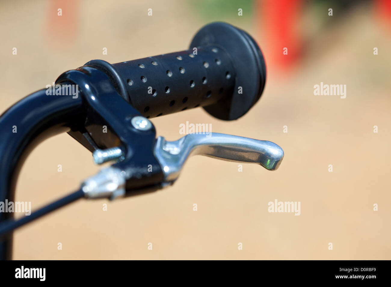 handle of a bike with the brake lever Stock Photo - Alamy