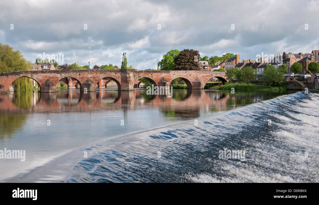 Scotland, Dumfries, Devorgilla Bridge built 15C, River Nith Stock Photo ...