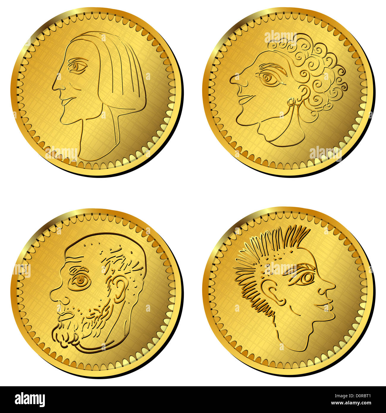 Old coins drawing hi-res stock photography and images - Alamy