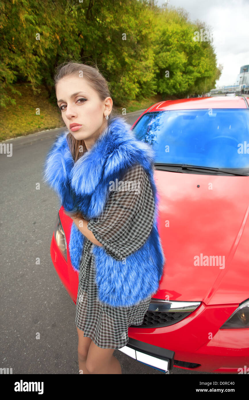 woman and car Stock Photo - Alamy