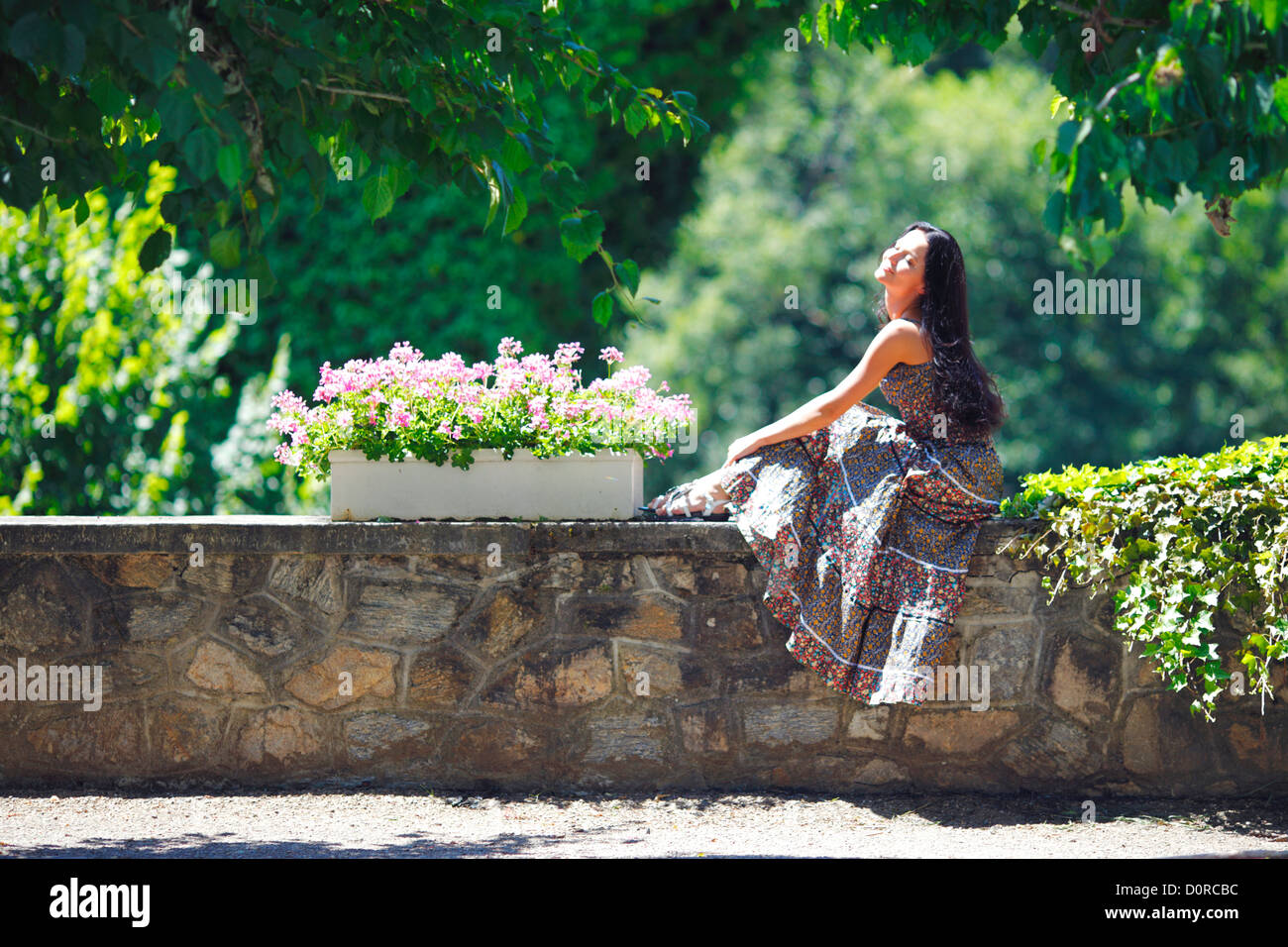 woman in summer park Stock Photo - Alamy