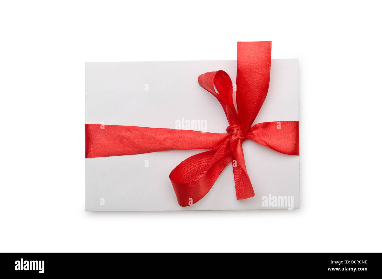 Envelope with colourful ribbon on white Stock Photo - Alamy