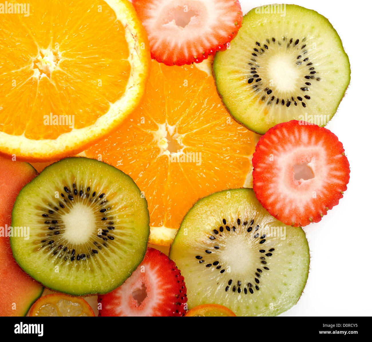 Slices Of Tropical Fruits,Close Up Stock Photo - Alamy