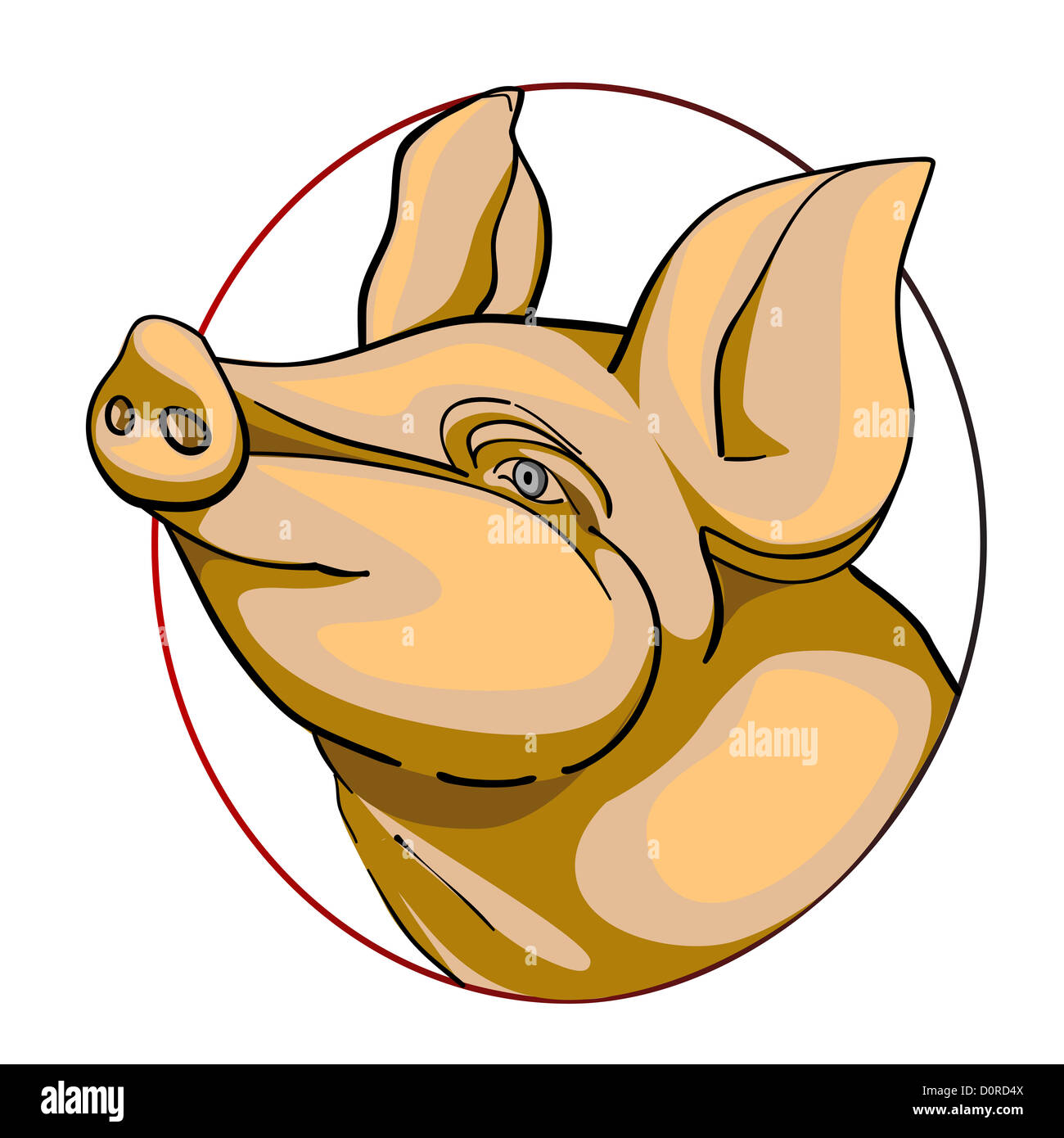 Pig sign circle hi-res stock photography and images - Alamy