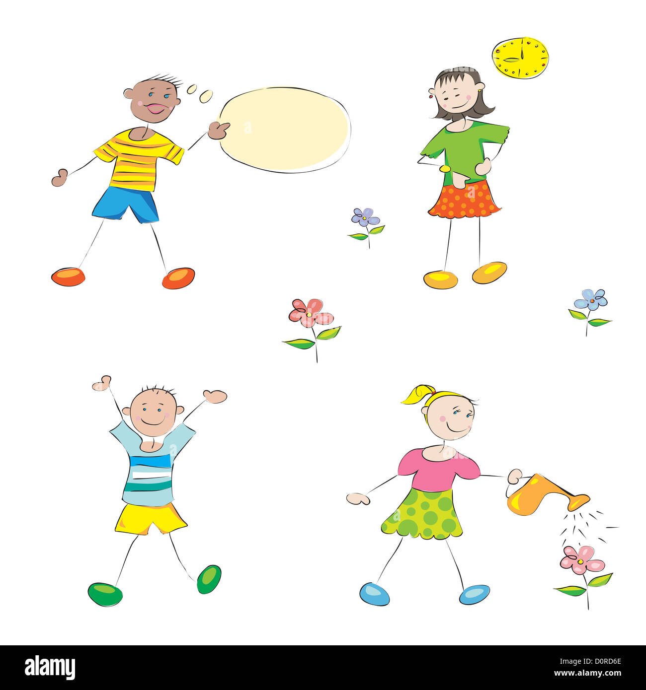Funny draw kids doodle art hi-res stock photography and images - Alamy