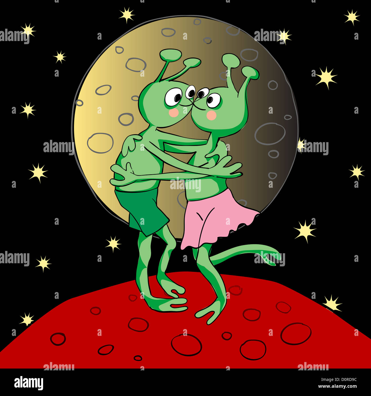 cute aliens in love Stock Photo - Alamy