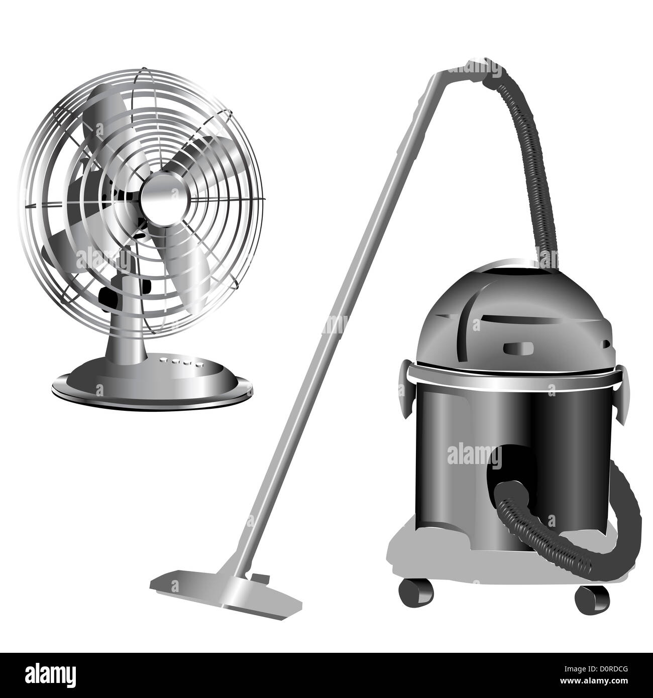 silver wind fan and vacuum cleaner Stock Photo - Alamy