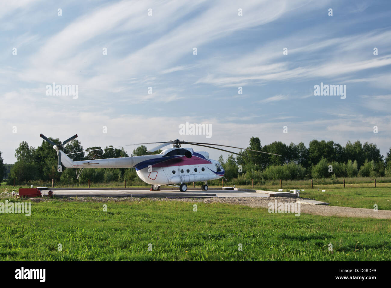 Helicopter on platform before launch Stock Photo - Alamy