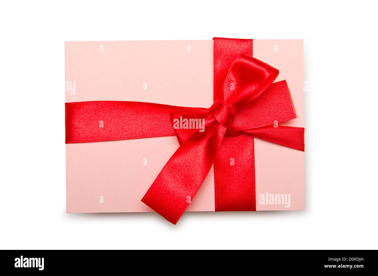 Envelope with colourful ribbon on white Stock Photo - Alamy
