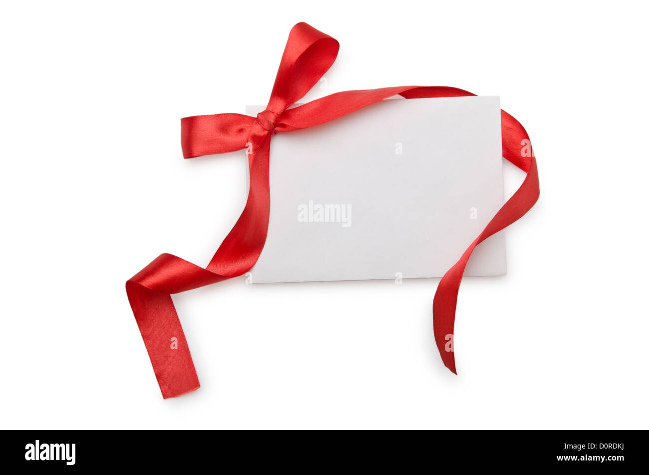 Envelope with colourful ribbon on white Stock Photo - Alamy