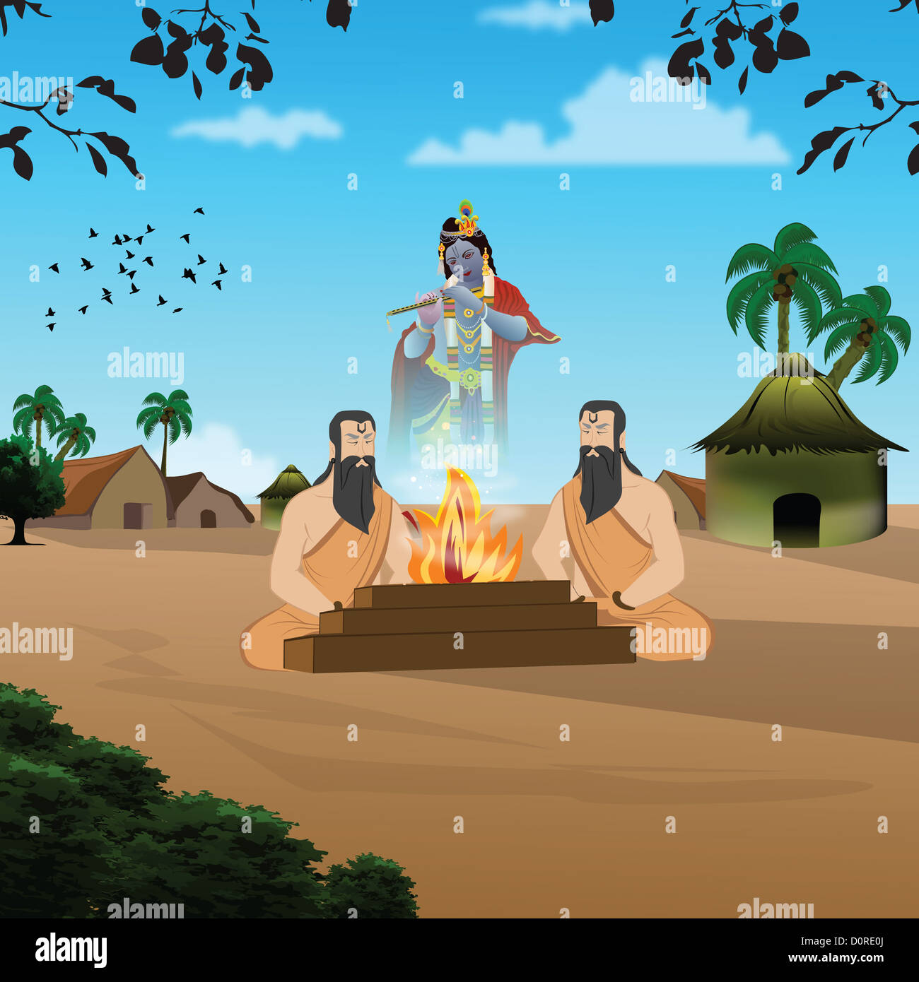 Sadhus performing Yajna of Lord Krishna Stock Photo - Alamy