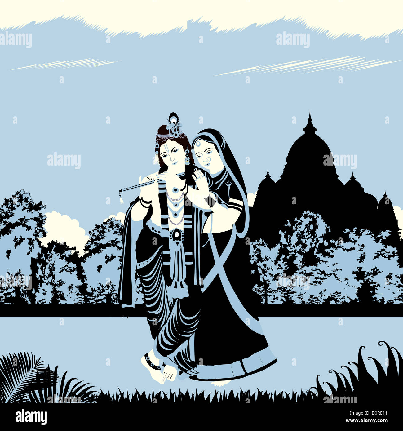 Radha krishna illustration hi-res stock photography and images - Alamy