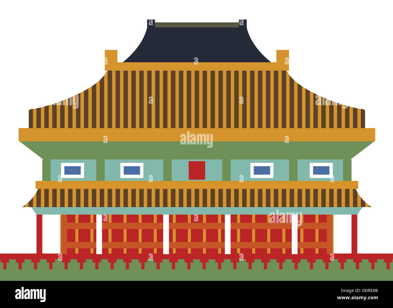 Architectural details of a traditionally built Buddhist monastery Stock ...