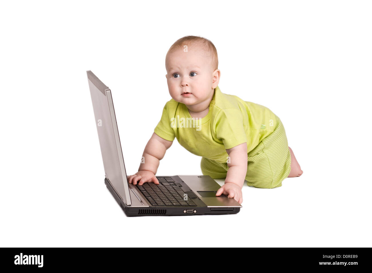 Portrait baby with notebook Stock Photo - Alamy