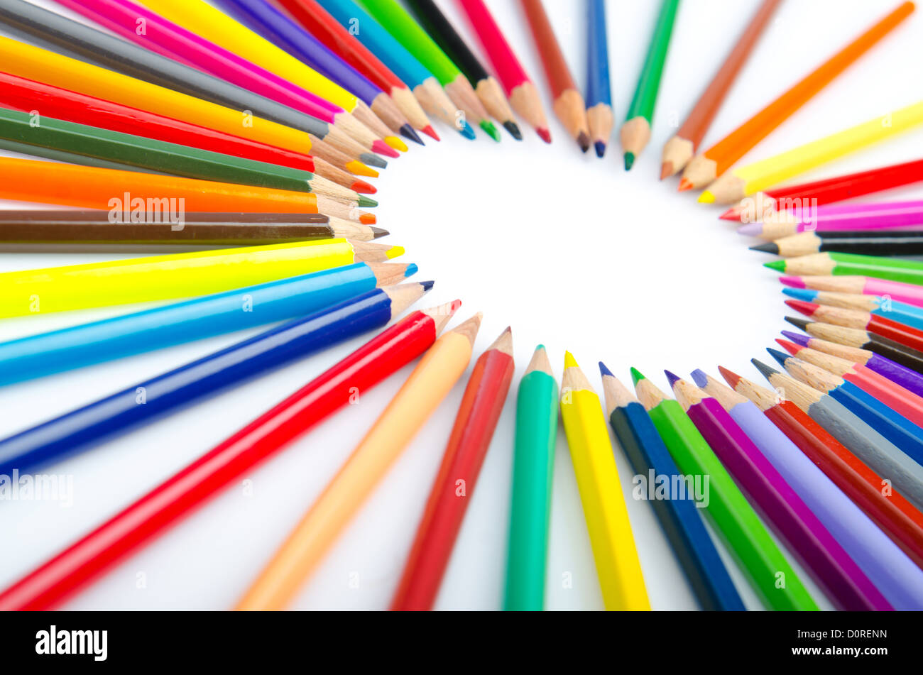Colour pencils in creativity concept Stock Photo - Alamy